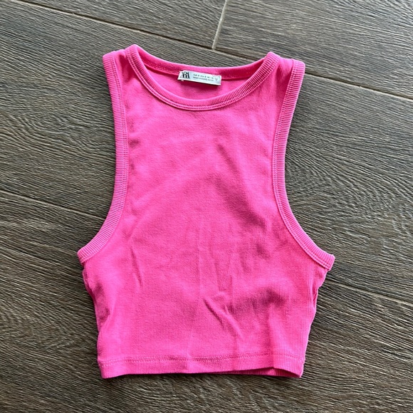 Zara | Tops | Zara Pink Ribbed Tank Top | Poshmark